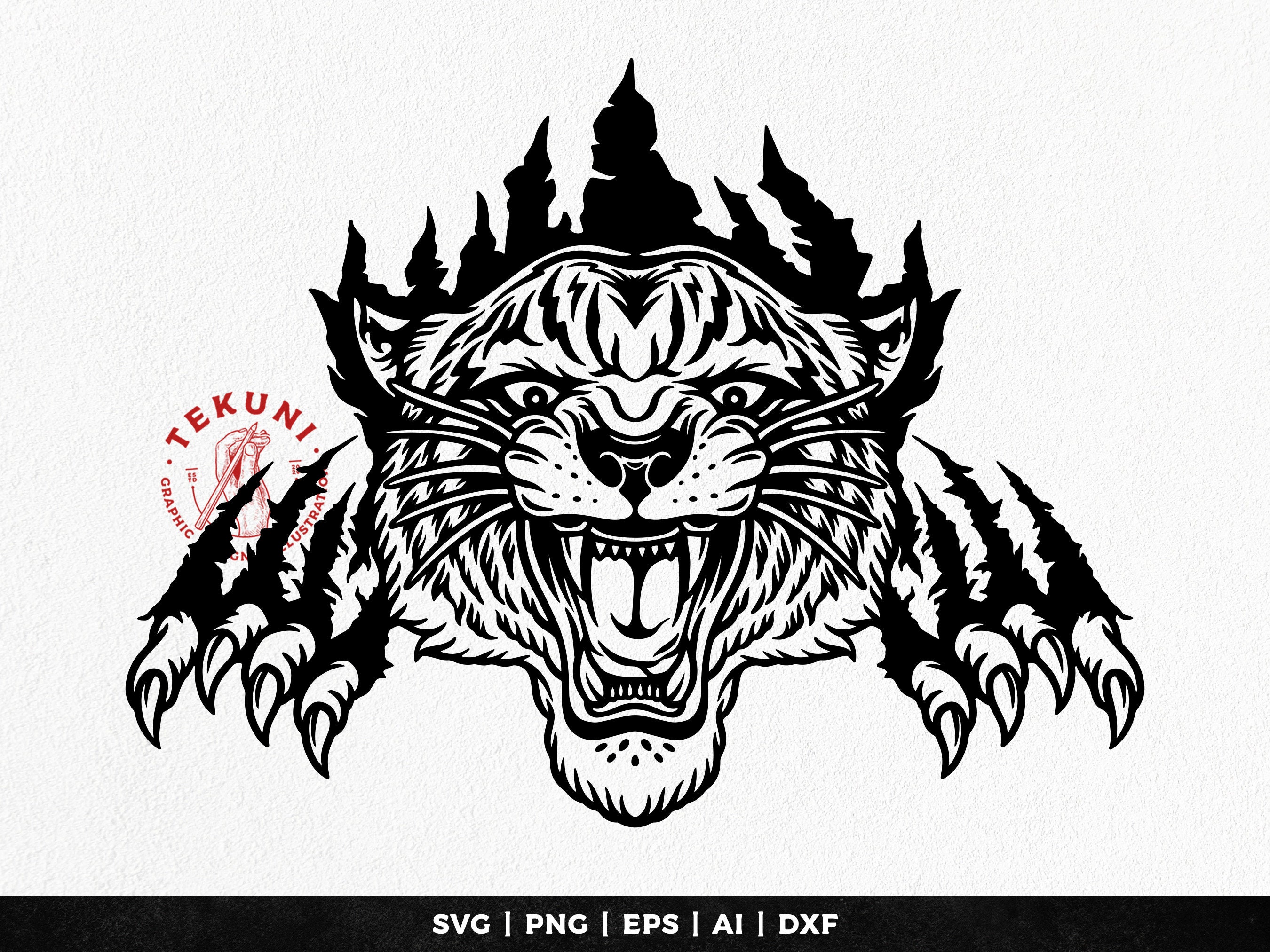 Tiger Scratch Svg Files for Cricut, Png Instant Download - Etsy