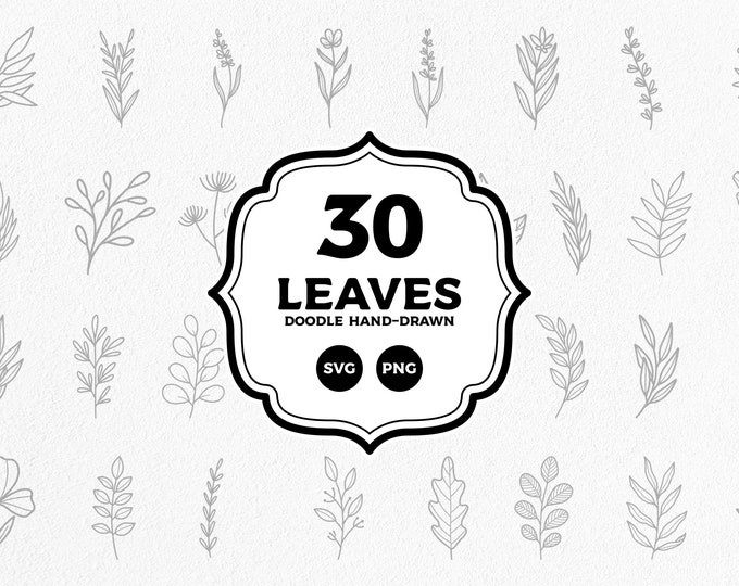 Set of 6 Dainty Leaves Svg, Dainty Leaf Svg, Minimalist Foliage Svg ...