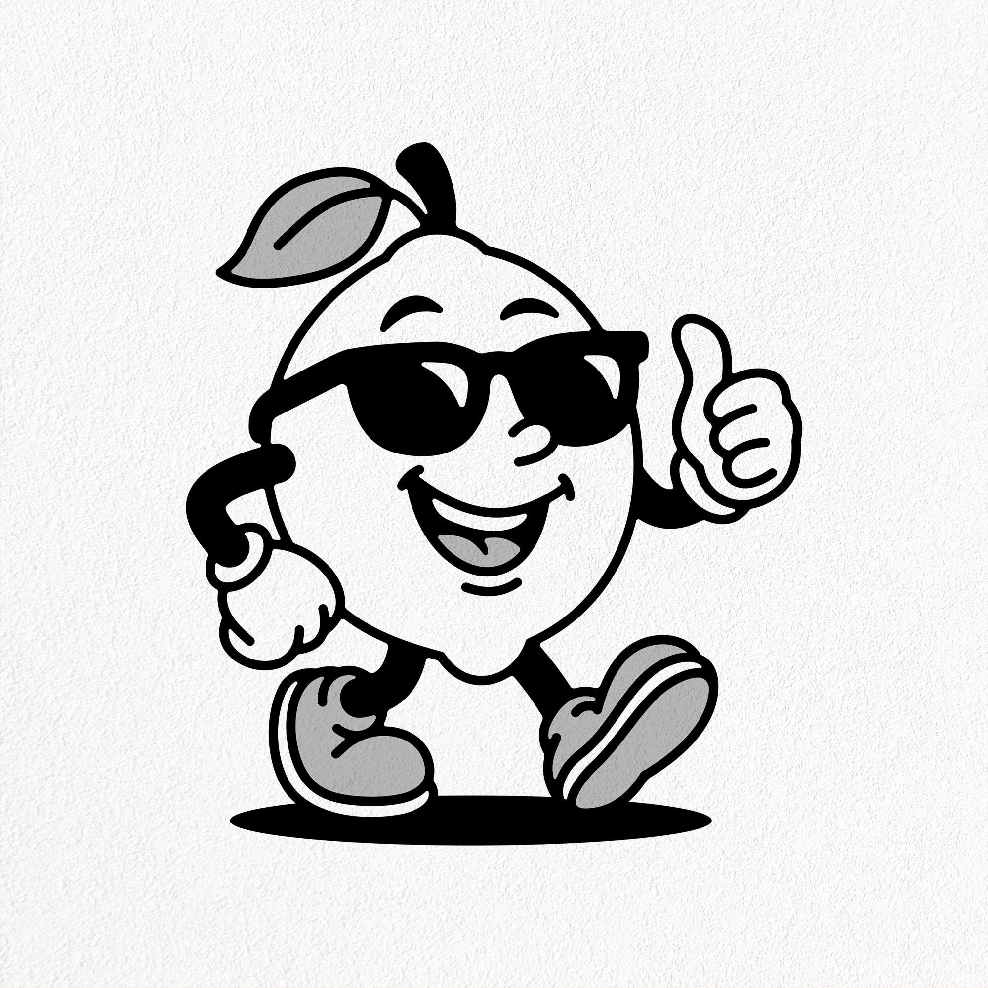 Lemon Retro Mascot - Vintage Cartoon Character Illustration for T-shirt ...