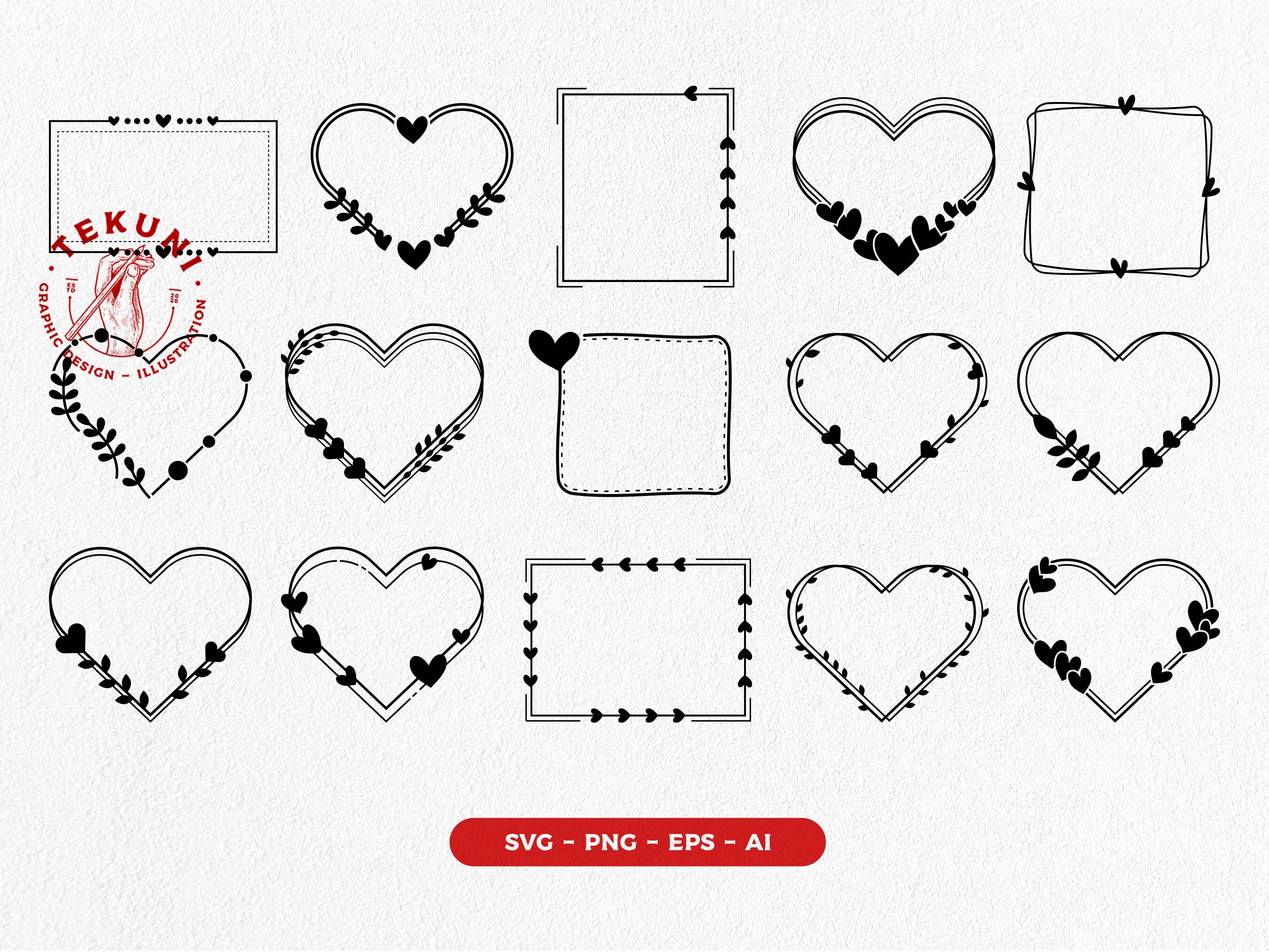 Love Frame Svg Bundle, Love Border Svg Instant Download - Etsy