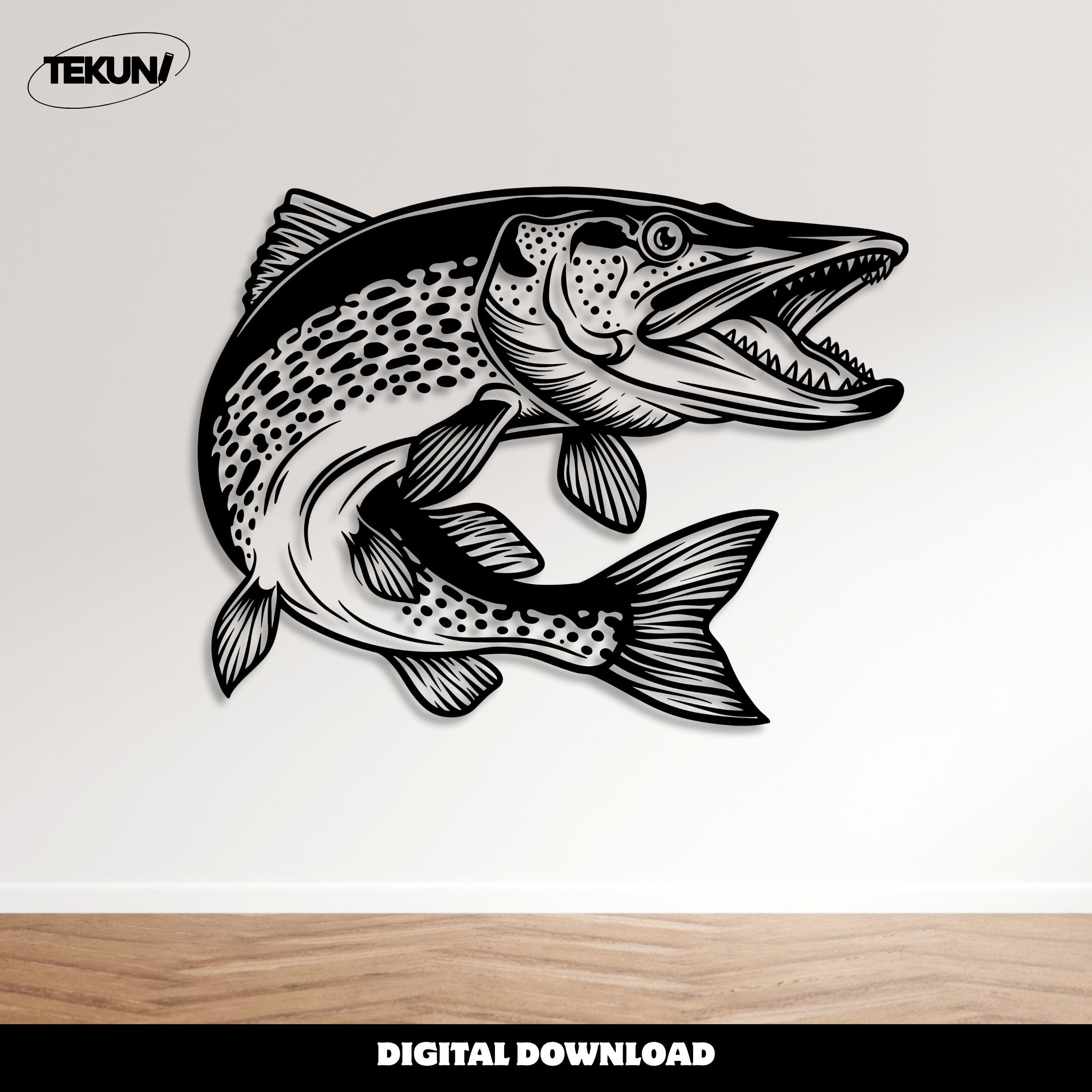 Pike Fish SVG: Fishing Decal, Predator Clipart (digital Download - Etsy