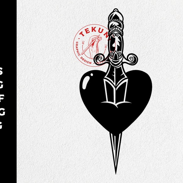 Heart and Dagger - Etsy