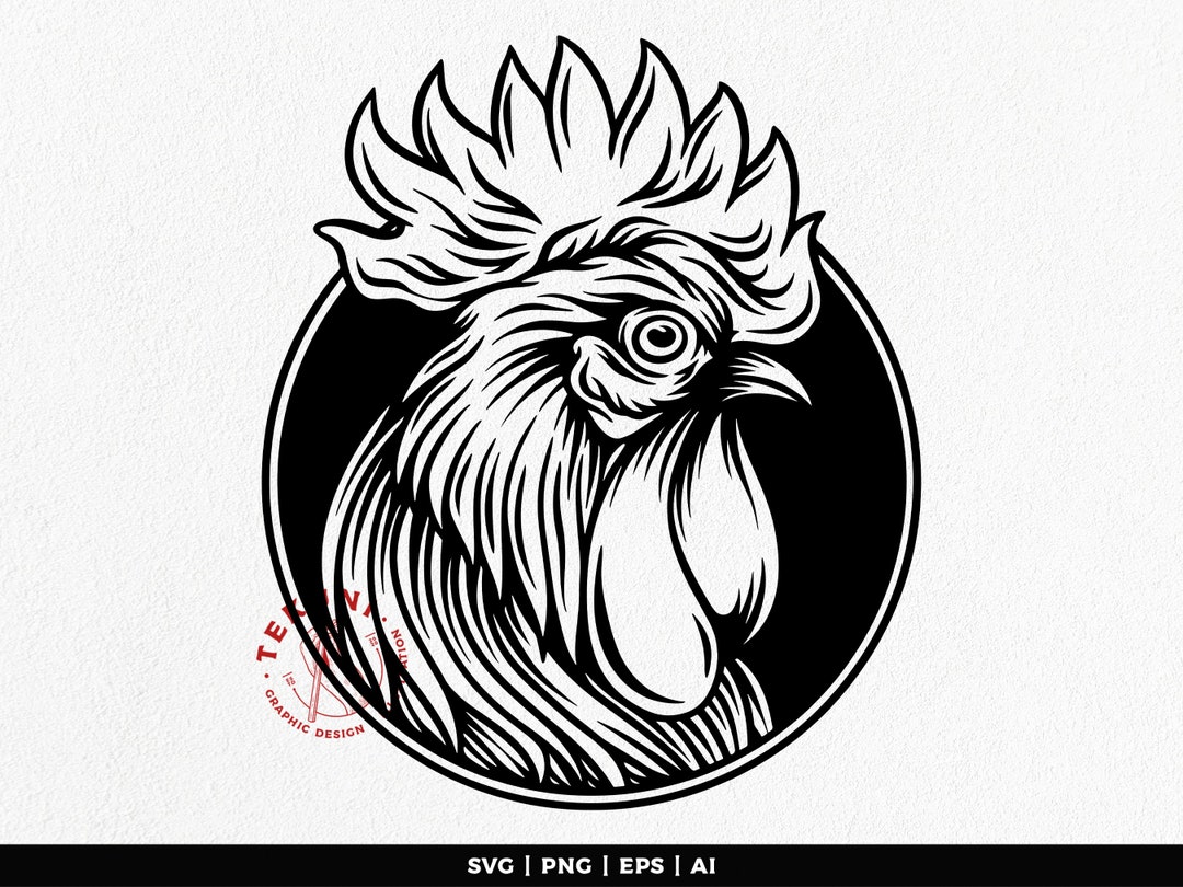 Rooster SVG, Rooster Head Svg, Rooster Logo Vector, Rooster Clip Art ...
