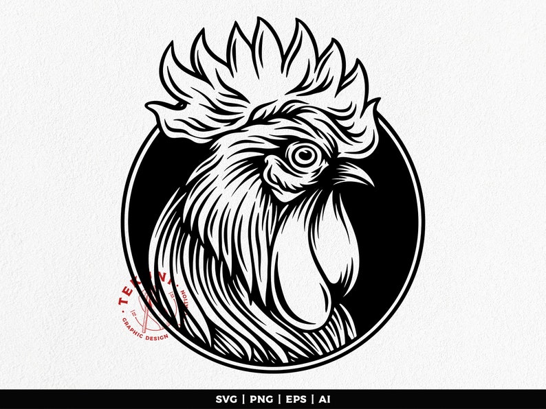 Rooster SVG, Rooster Head Svg, Rooster Logo Vector, Rooster Clip Art ...