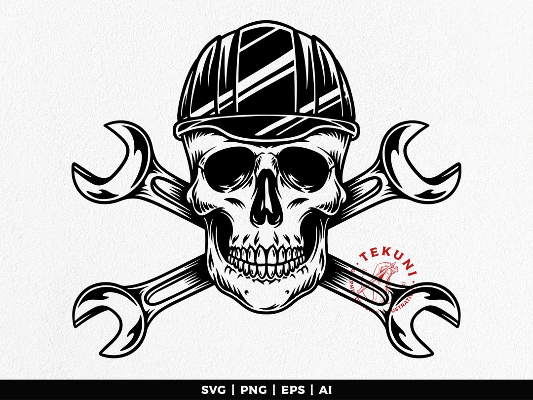 Skull Mechanic With Wrenches SVG: Vector Graphic (digital Download) - Etsy