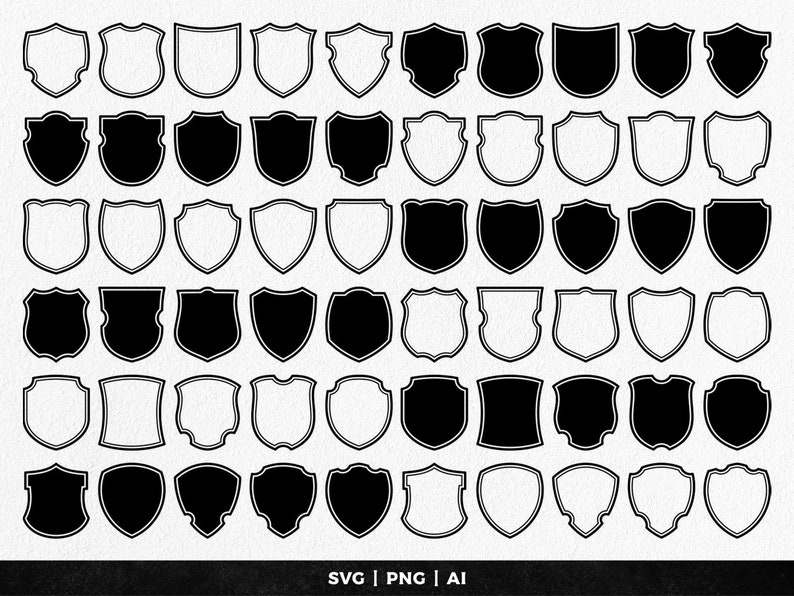 Shield SVG Bundle: 120 Vector Designs (digital Download) - Etsy