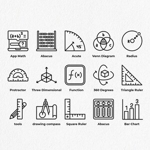 Math Icon Pack - Instant Download - Etsy