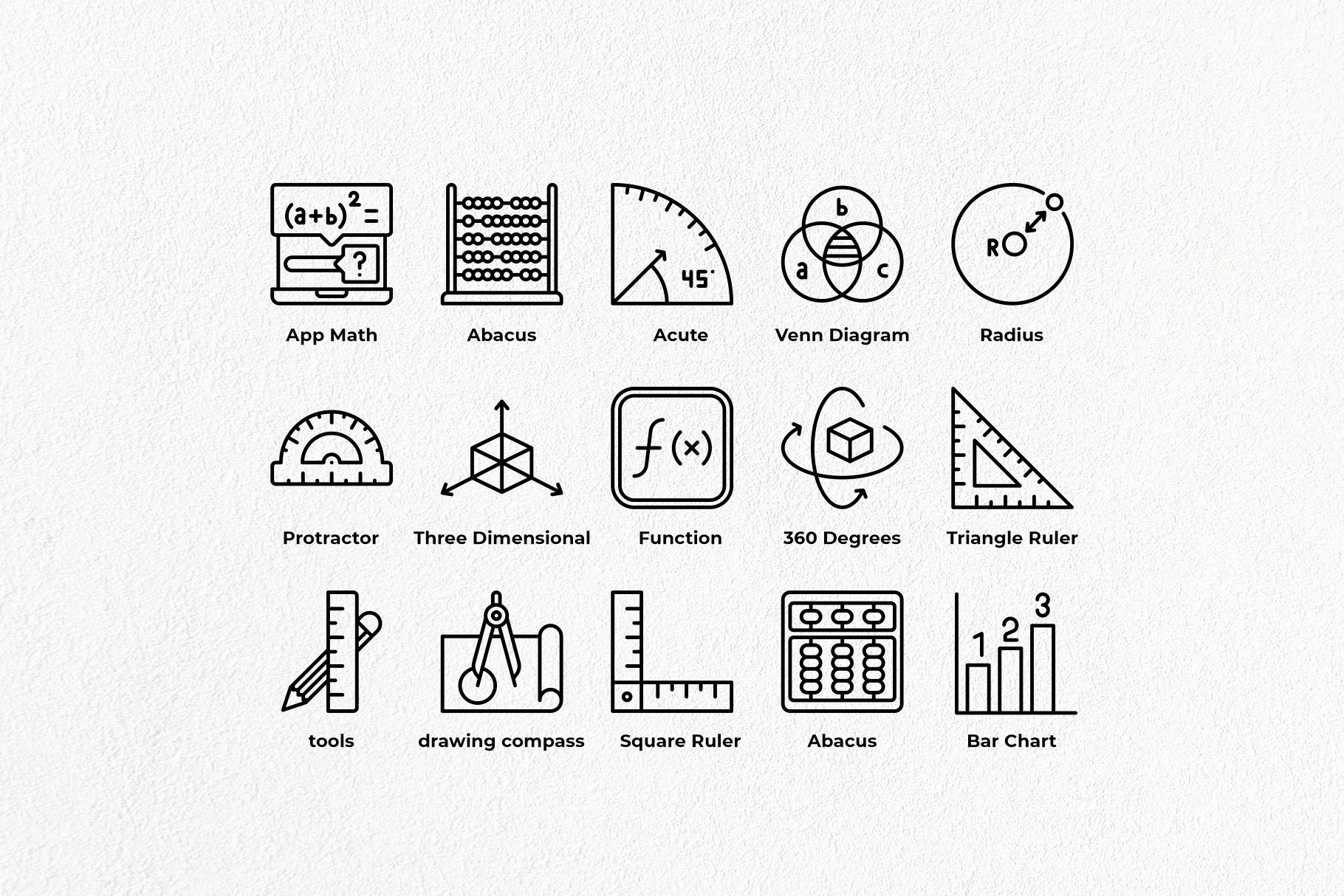 Math Icon Pack Instant Download - Etsy