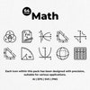 Math Icon Pack - Instant Download - Etsy