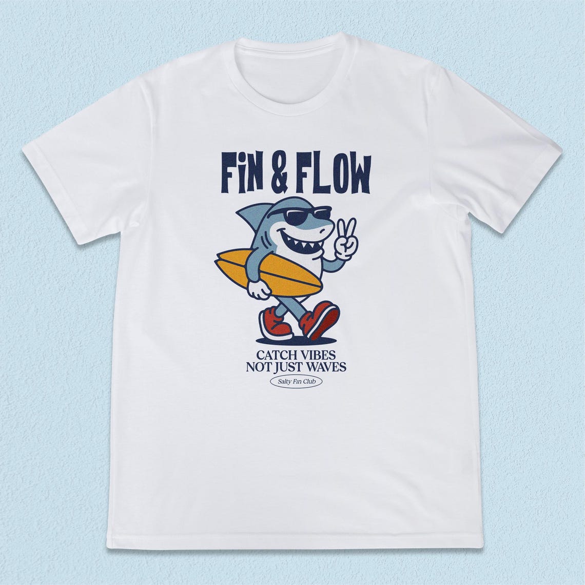 Shark Cartoon Character Illustration, Retro Mascot - Instant Download ...