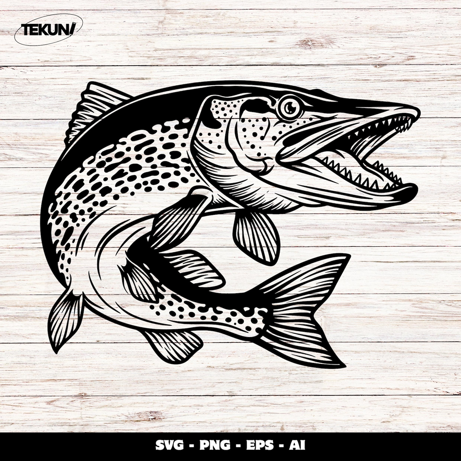Pike Fish SVG: Fishing Decal, Predator Clipart (digital Download - Etsy