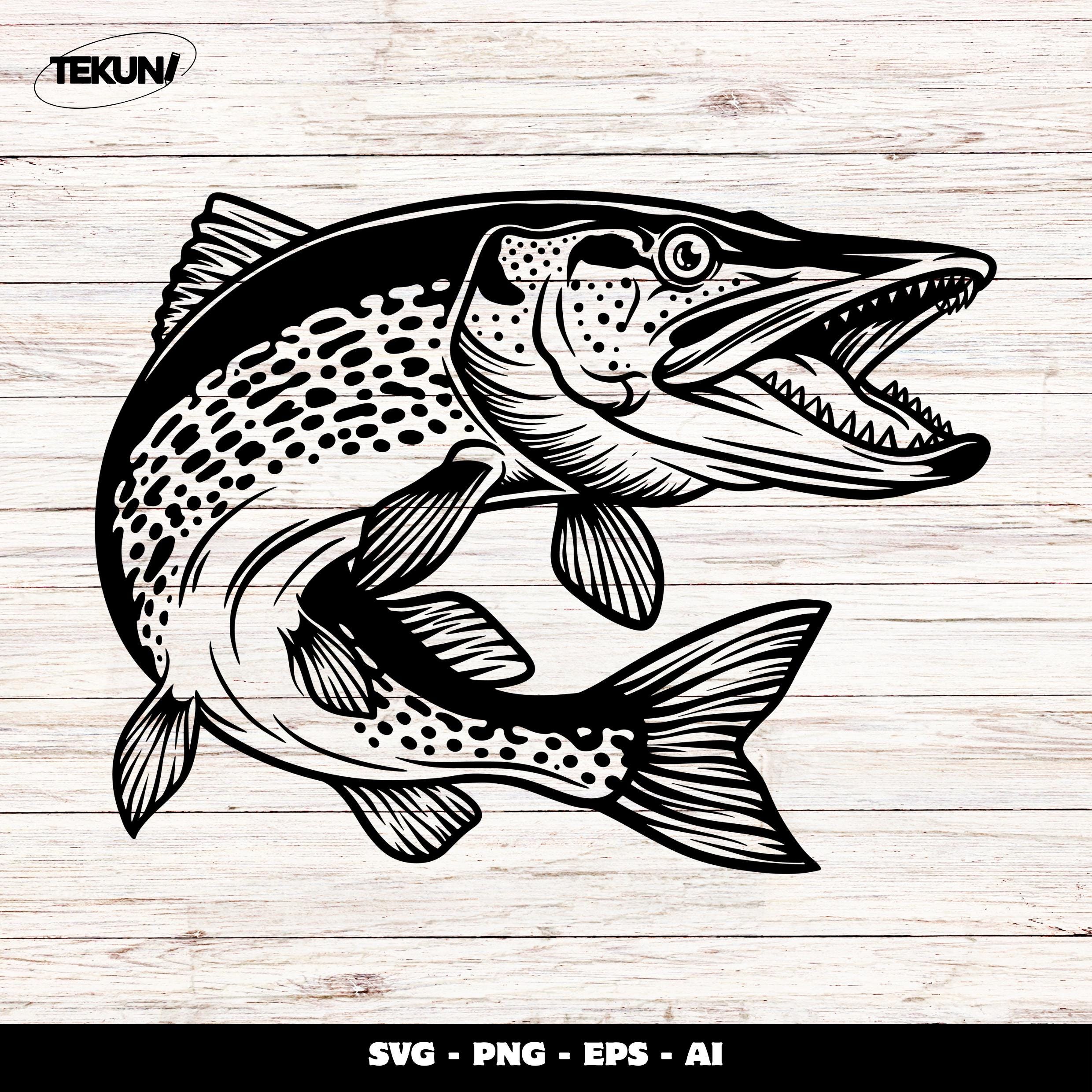 Pike Fish SVG: Fishing Decal, Predator Clipart (digital Download - Etsy