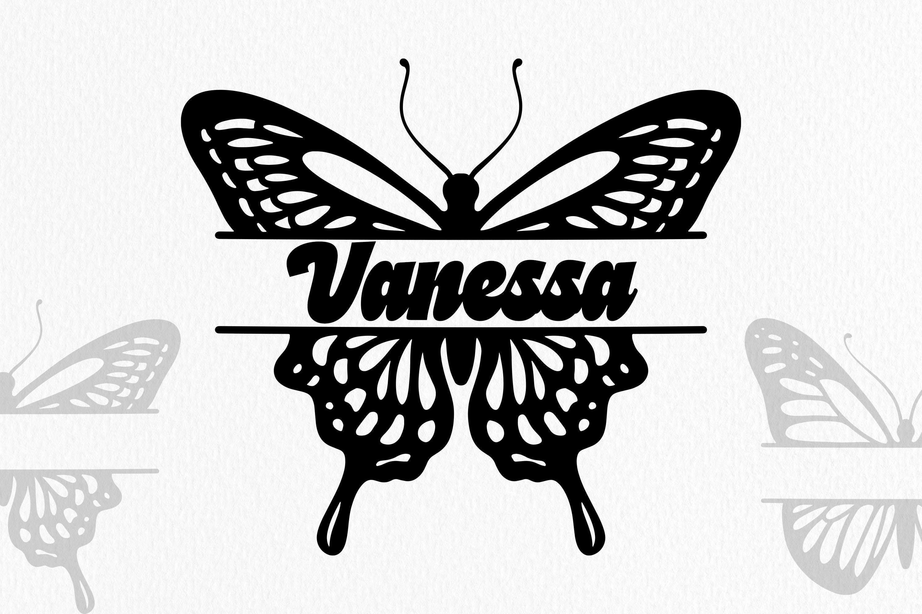 Butterfly Split Border SVG, Butterfly Name Frame - Instant Download - Etsy