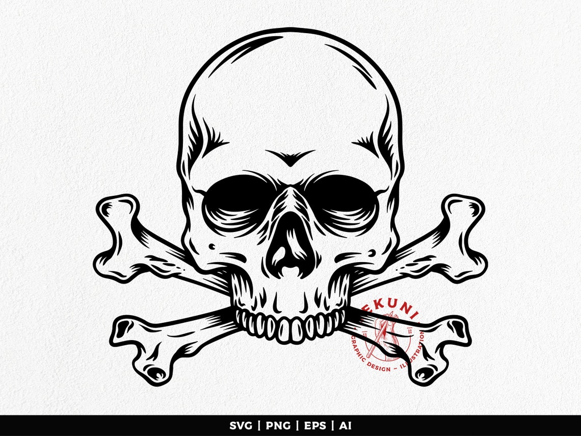 Skull Svg Crossed Bones Svg Skull Clipart Svg File for - Etsy