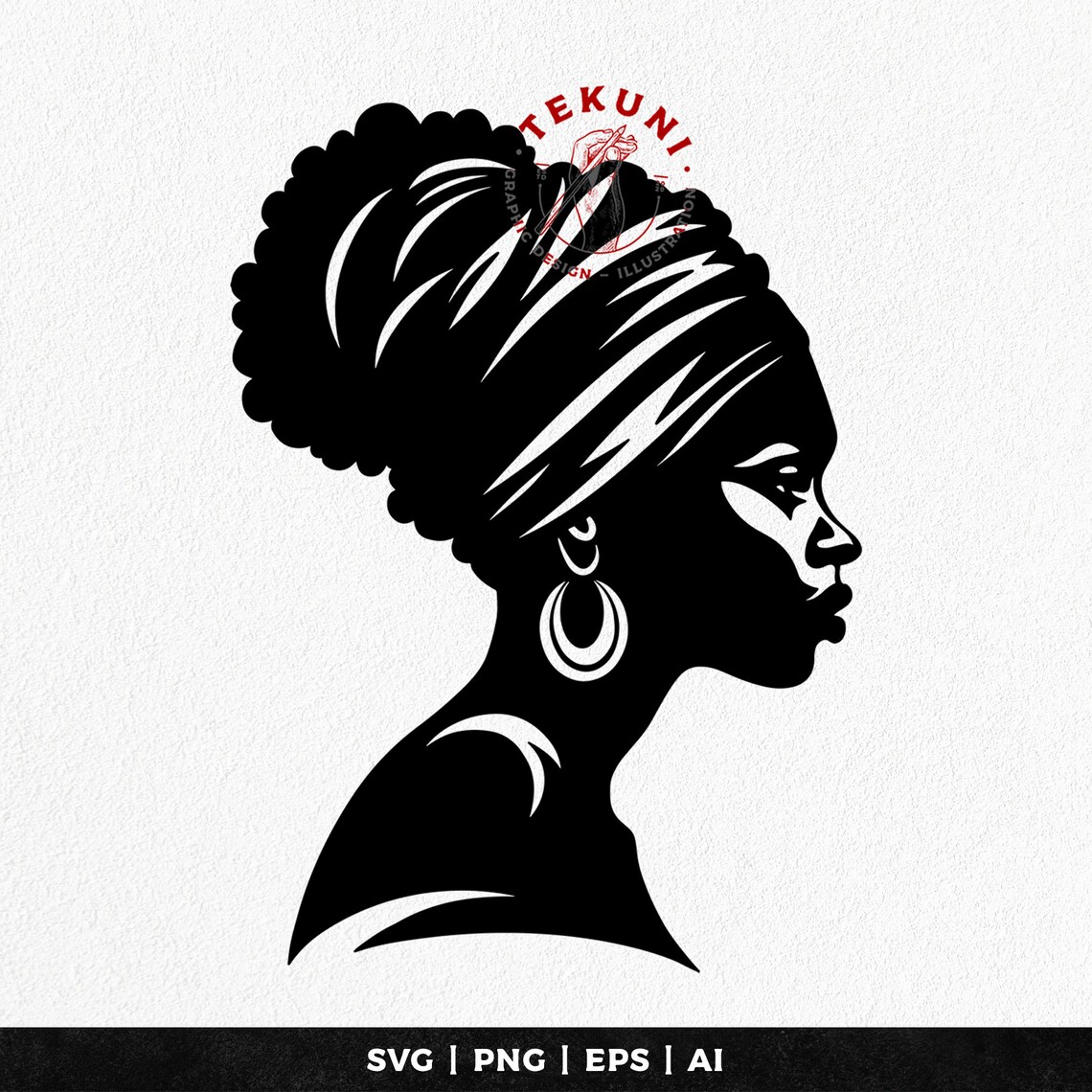 African Woman Face Silhouette, Black Woman Svg - Instant Download - Etsy