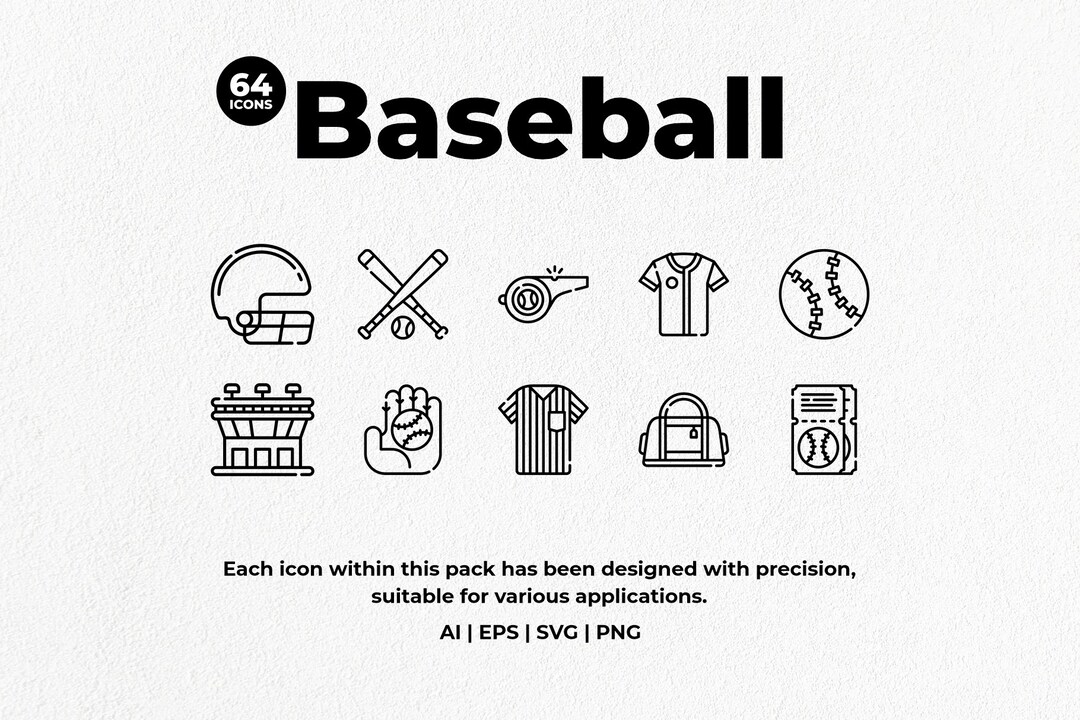 Baseball Icon Pack, Sport Icons - Instant Download - Etsy