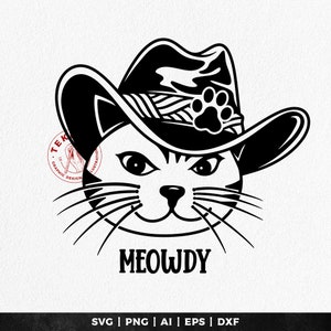 Meowdy SVG, Cowboy Cat - Instant Download - Etsy