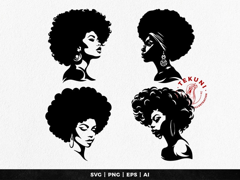 Afro Woman SVG, Black Girl SVG - Instant Download - Etsy