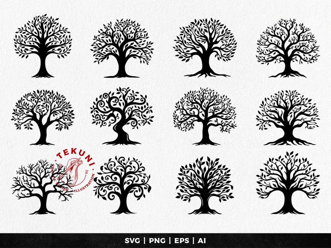Tree SVG Bundle, Tree Logo Vector, Tree Clipart Instant Download - Etsy