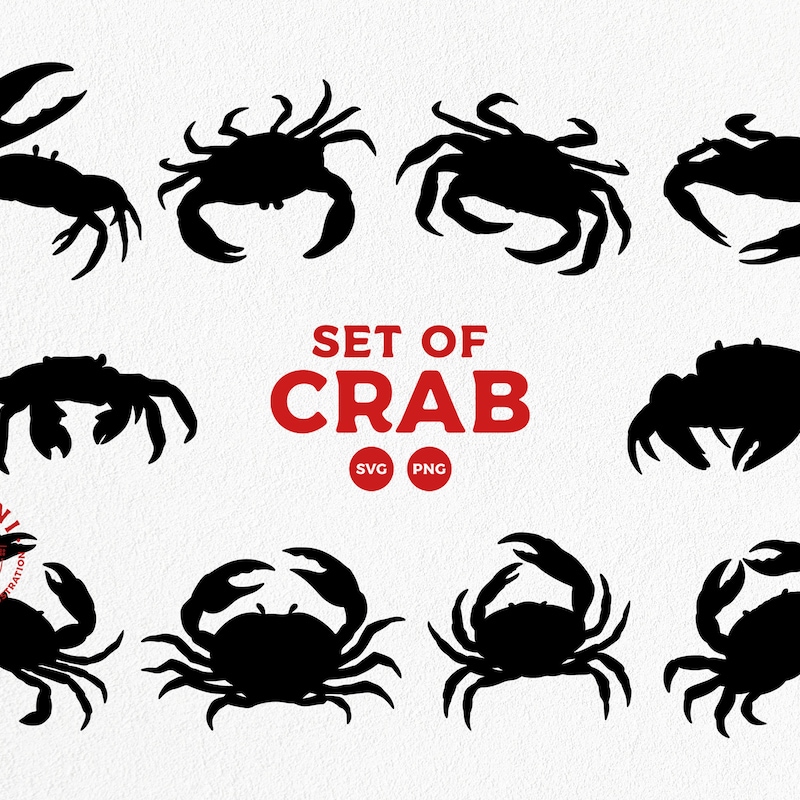 Silhouette Blue Crab - Etsy