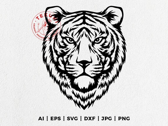 Tiger SVG Design Tiger Head SVG Tiger Head Clipart Vector | Etsy