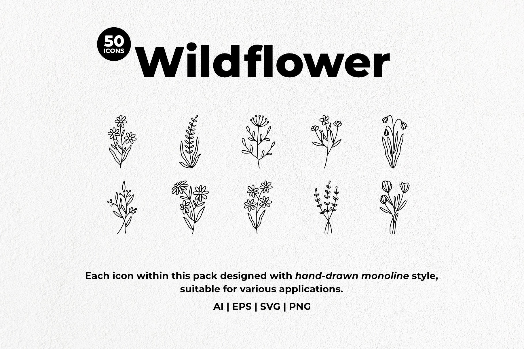 Wildflower Icon Pack, Plants Icon - Instant Download - Etsy