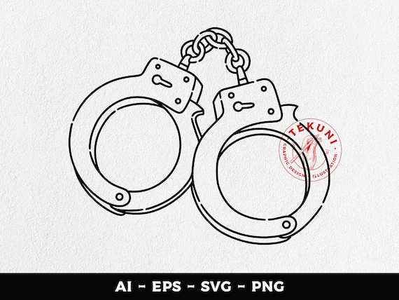 Handcuffs Line Art Handcuffs SVG Cutting File Die Cut - Etsy