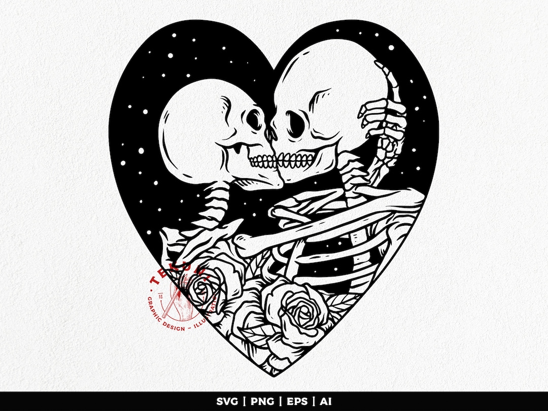 Romantic Couple Skeleton, Skulls Lovers Svg Files for Cricut, Instant ...