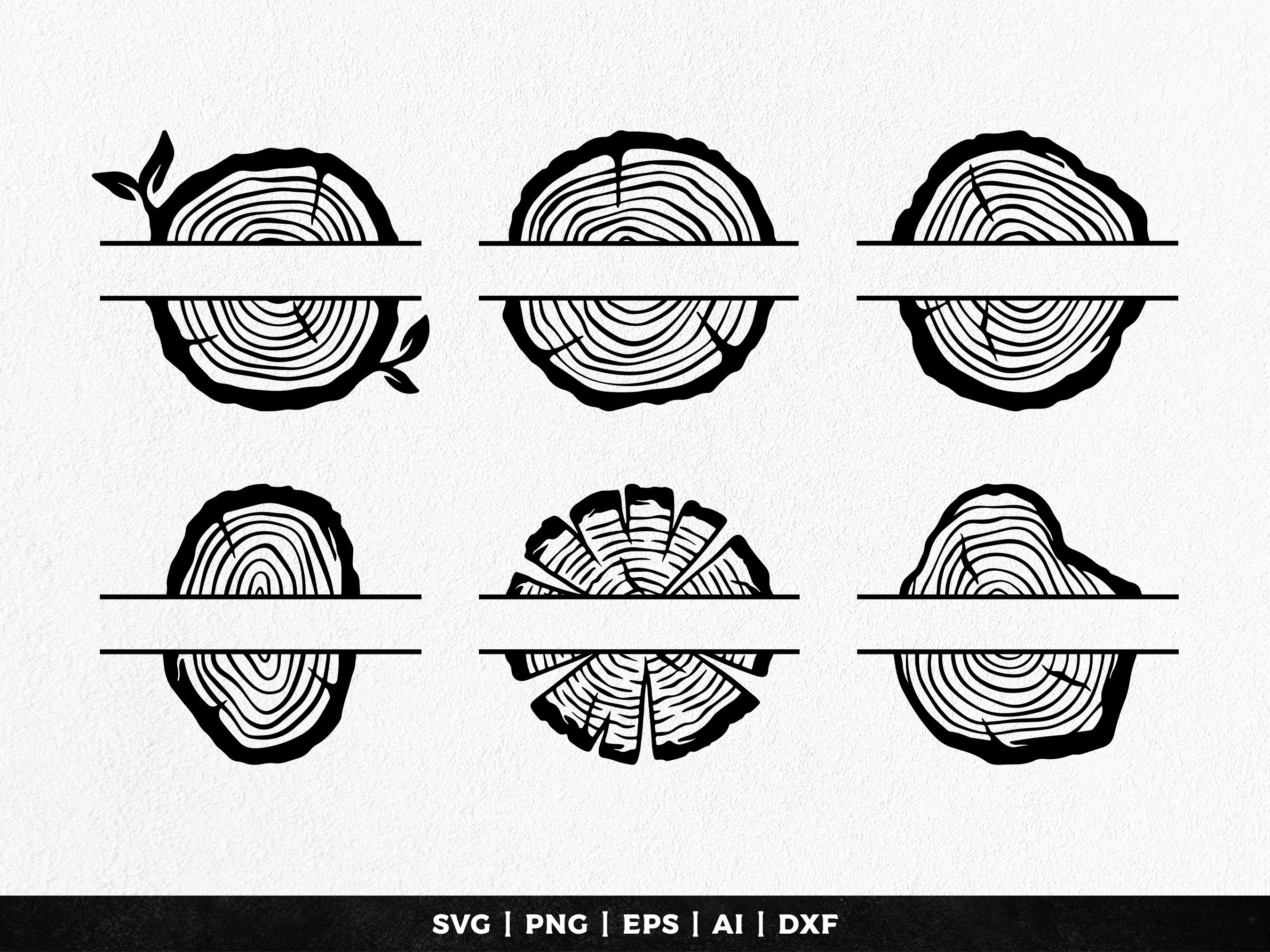 Tree Rings Split Monogram Svg Cut Files for Cricut, Instant Download - Etsy