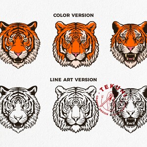 Tiger Head SVG Bundle, Tiger Logo Vector Pack - Instant Download - Etsy
