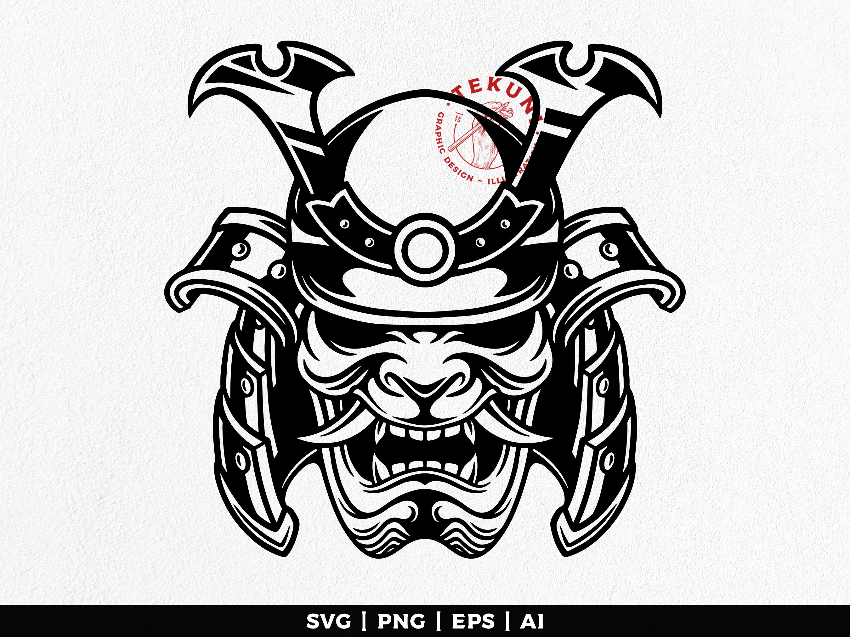 Samurai Warrior, Japanese Warrior, Hannya Mask, Instant Download - Etsy