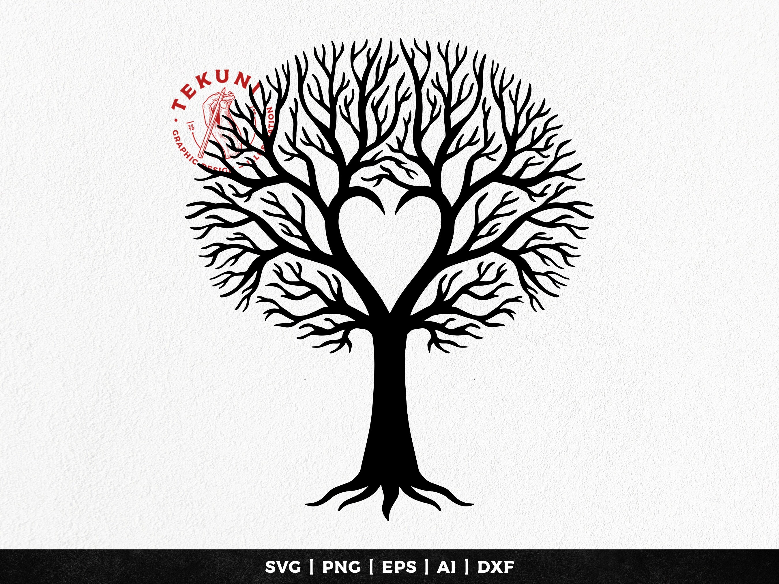 Personalized Tree Initials Cut File for Couples Customizable SVG, EPS ...