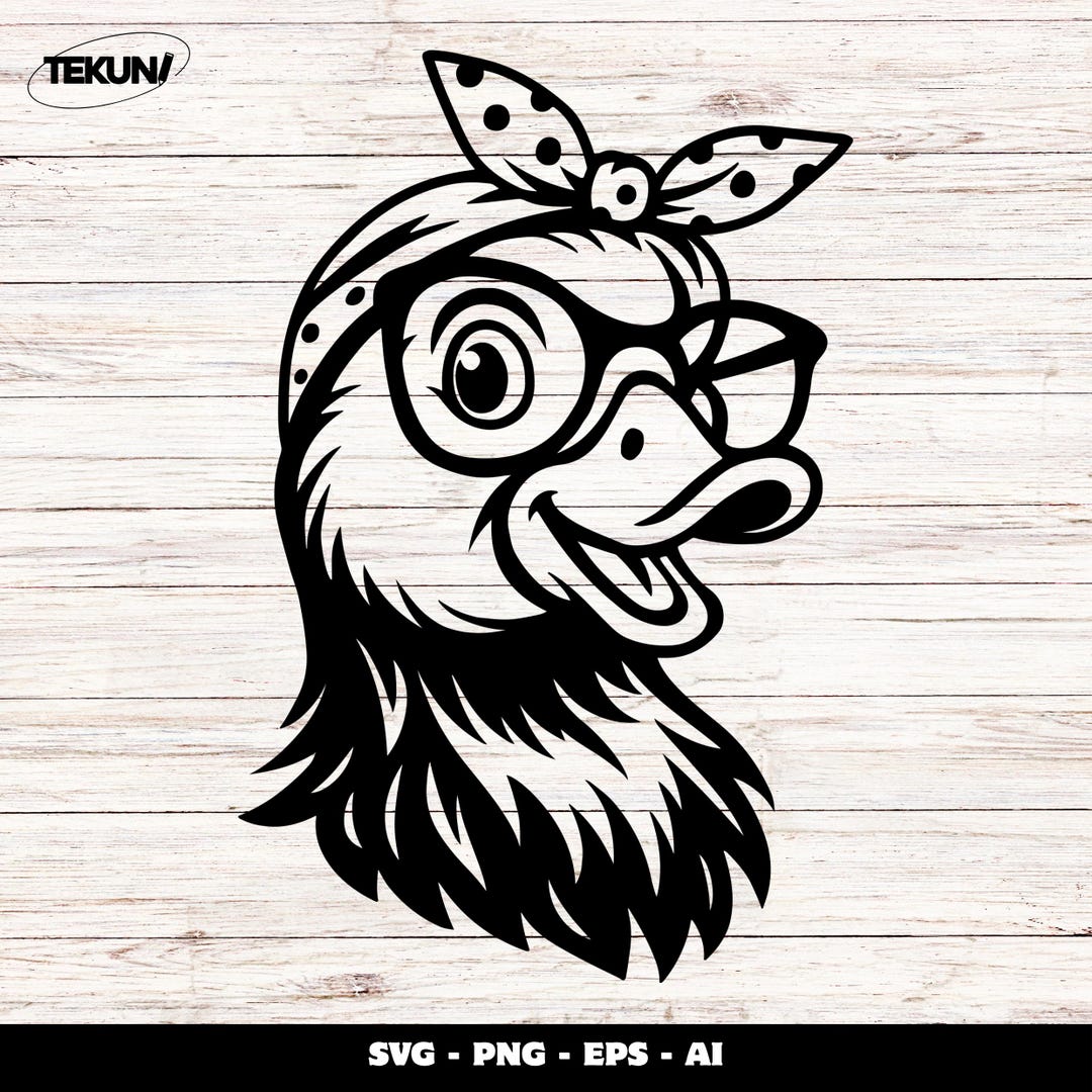 Funny Duck Head SVG: Retro Mascot Clipart (digital Download - Etsy