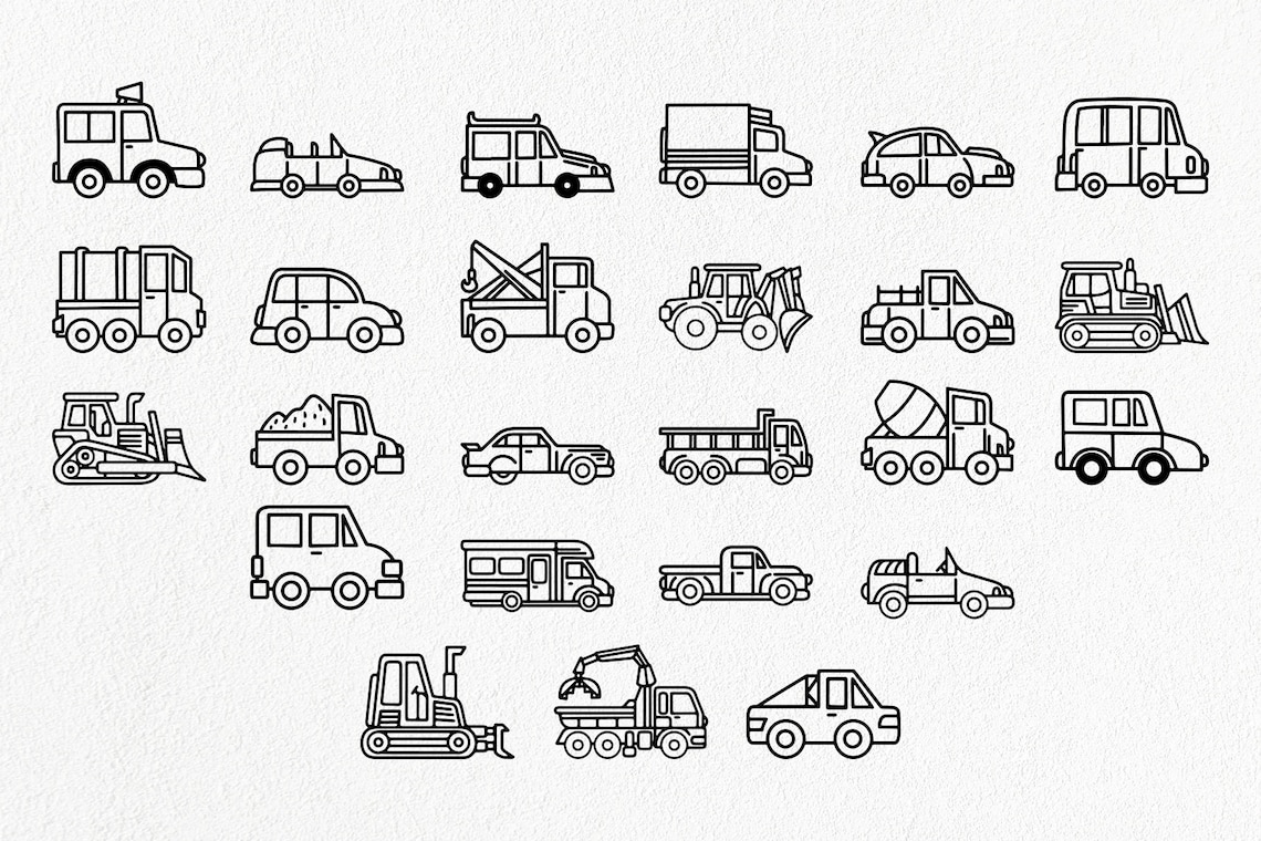 Vehicle Svg Bundle, Transportation Svg Set, Construction Svg Instant ...