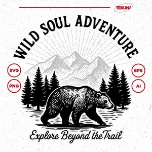 Bear Mountain SVG, Vintage Woodcut Wildlife Illustration - Instant ...