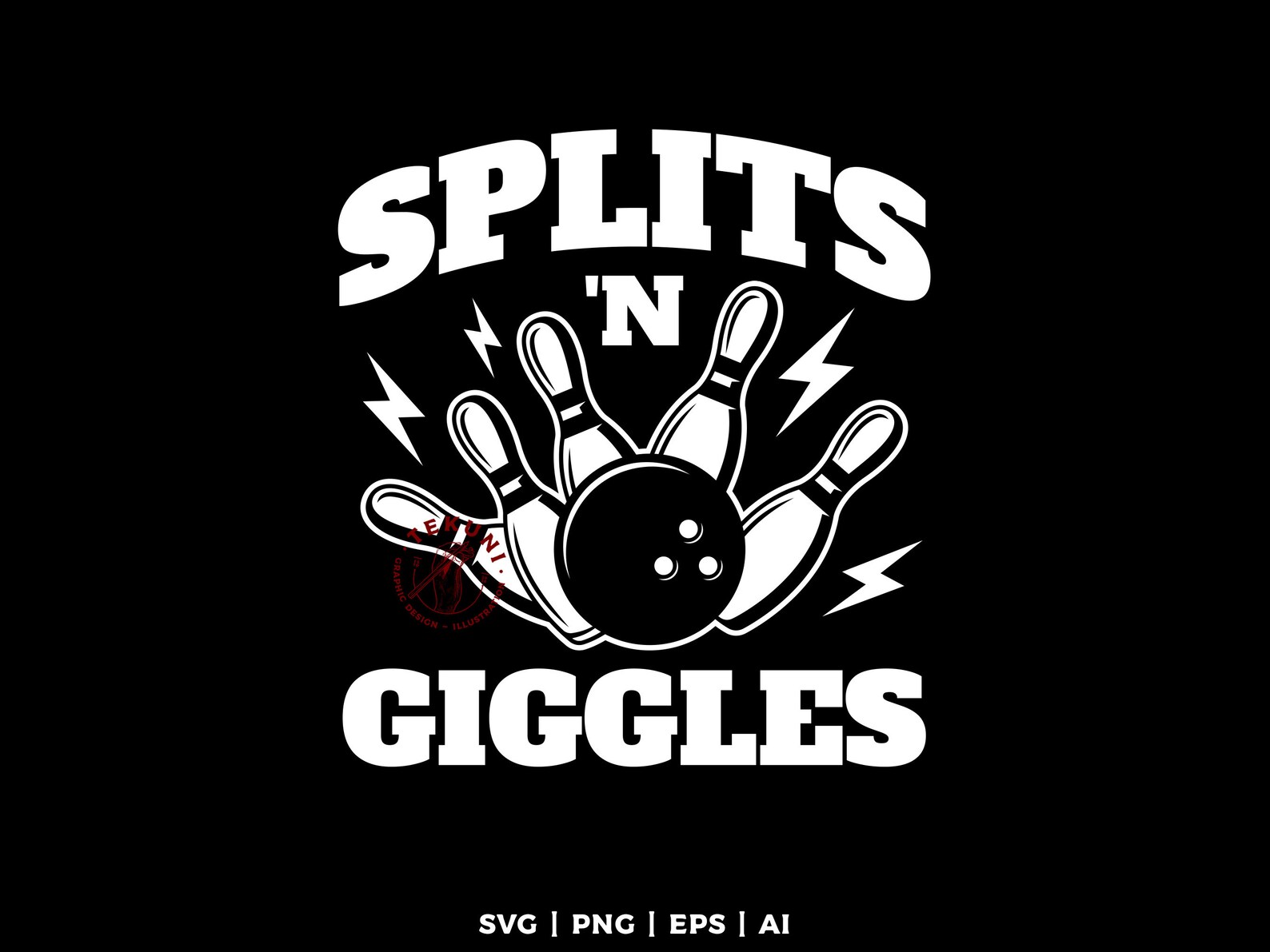 Splits 'n Giggles, Funny Bowling Team T-shirt Design - Instant Download ...