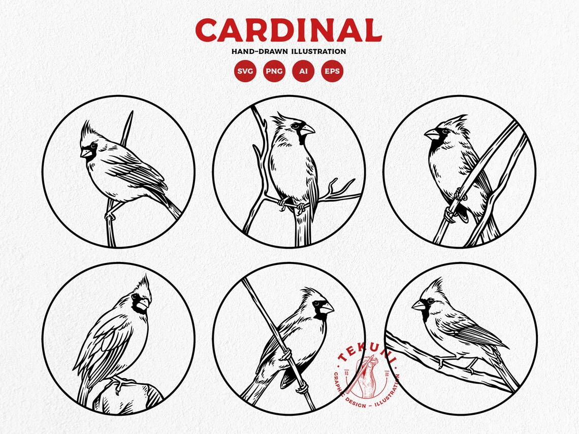 Cardinal Svg, Cardinal Ornament Svg Bundle, Instant Download - Etsy