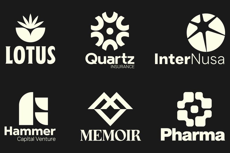 80 Geometric Logo Bundle: Modern Abstract Design (digital Download) - Etsy
