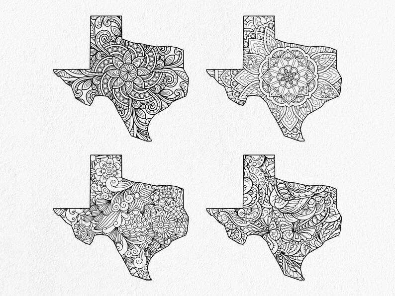 Zentangle Texas Bundle: SVG Cut Files, PNG, Instant Download - Etsy