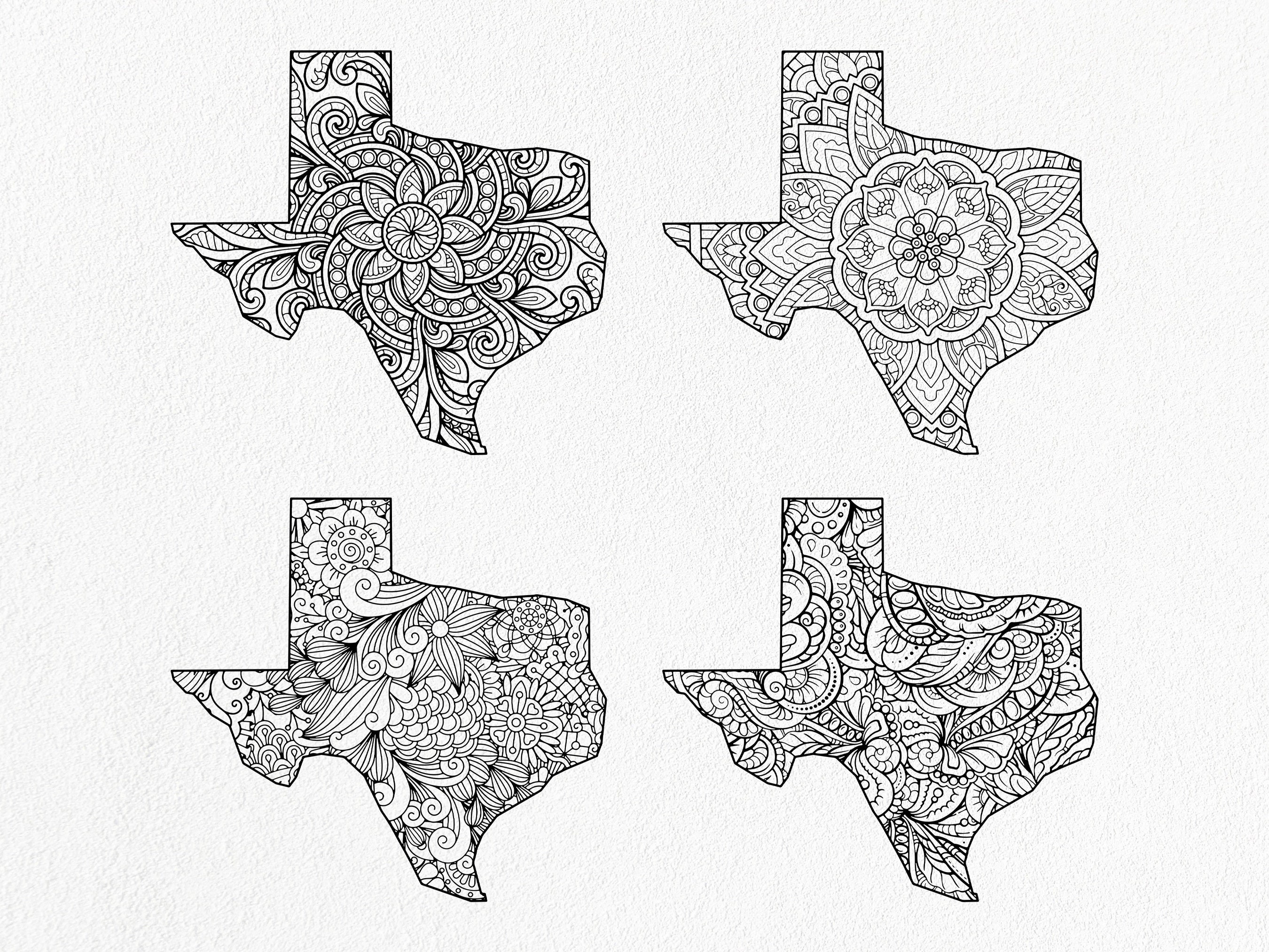 Zentangle Texas Bundle: SVG Cut Files, PNG, Instant Download - Etsy