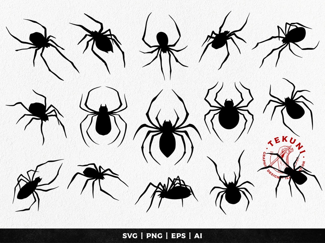 Spider Svg Bundle, Spider Silhouettes - Instant Download - Etsy