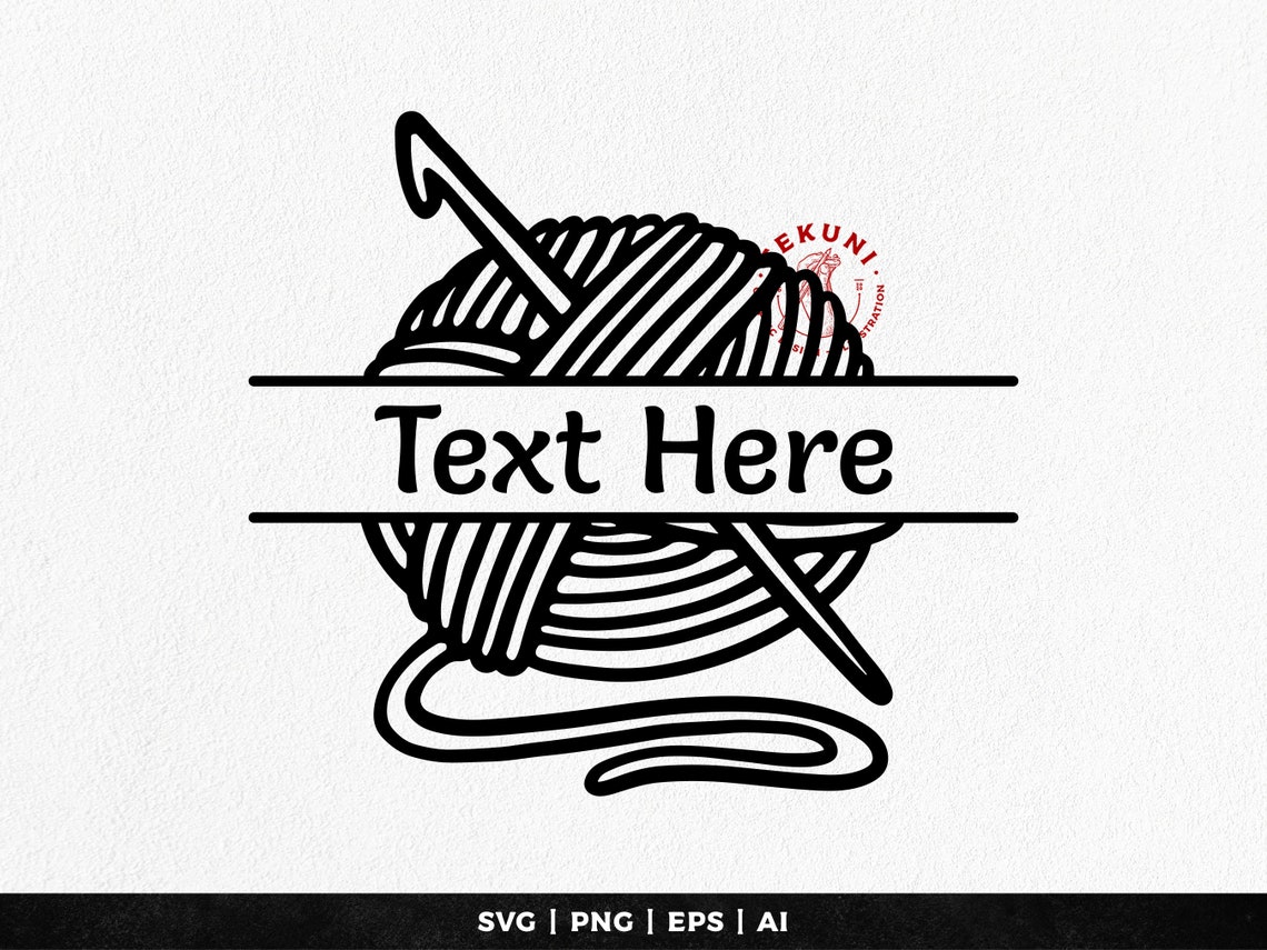 Yarn Ball Split Monogram, Crochet Lover Instant Download - Etsy