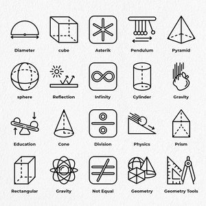 Math Icon Pack - Instant Download - Etsy