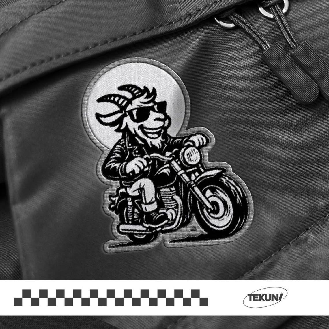 Goat Biker Motorcycle Design: Retro Cartoon Animal Art (digital ...