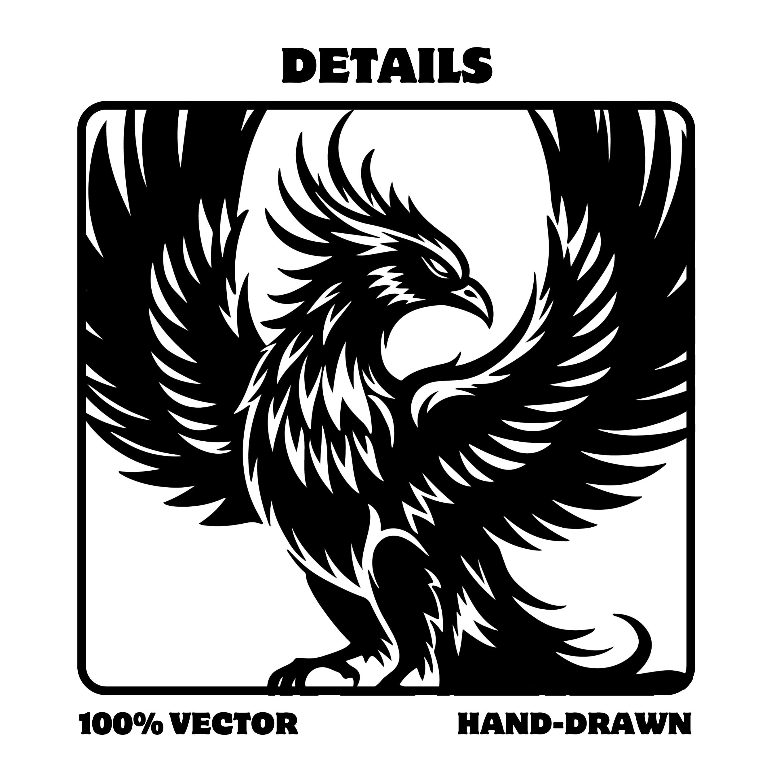 Phoenix SVG Cut File: Tribal Firebird Silhouette (digital Download - Etsy