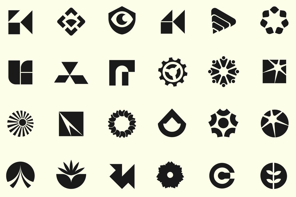 80 Geometric Logo Bundle: Modern Abstract Design (digital Download) - Etsy