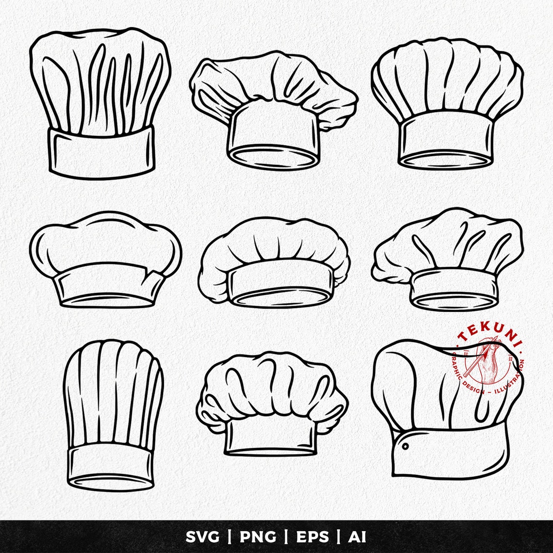 Chef Hat Svg Bundle, Svg Files for Cricut Instant Download - Etsy