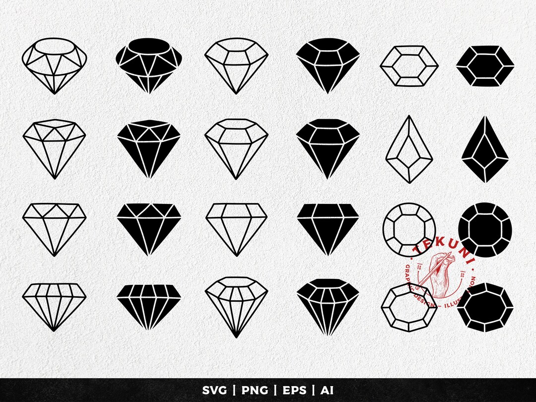 Diamond Svg Bundle - Instant Download - Etsy