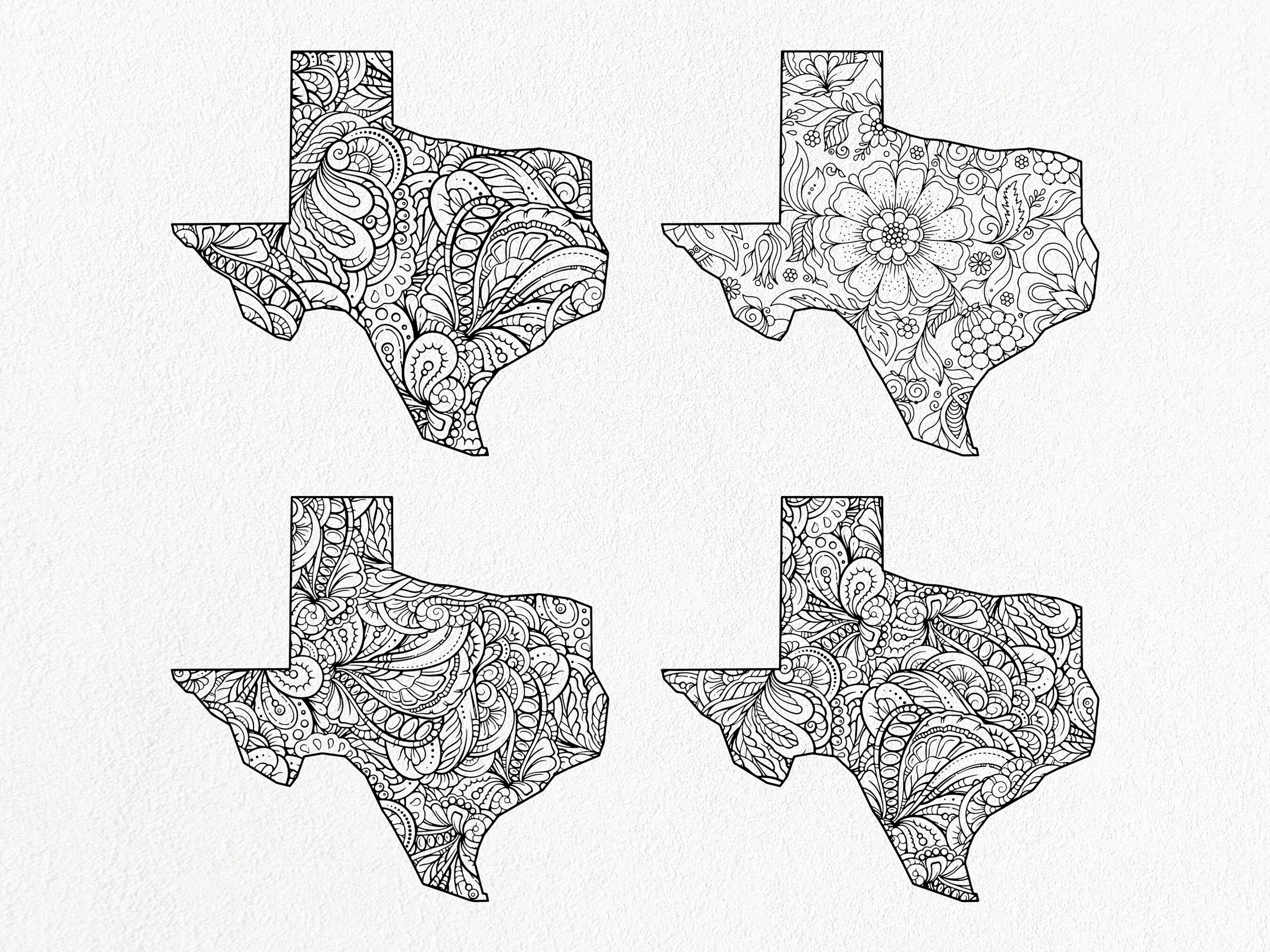 Zentangle Texas Bundle: SVG Cut Files, PNG, Instant Download - Etsy