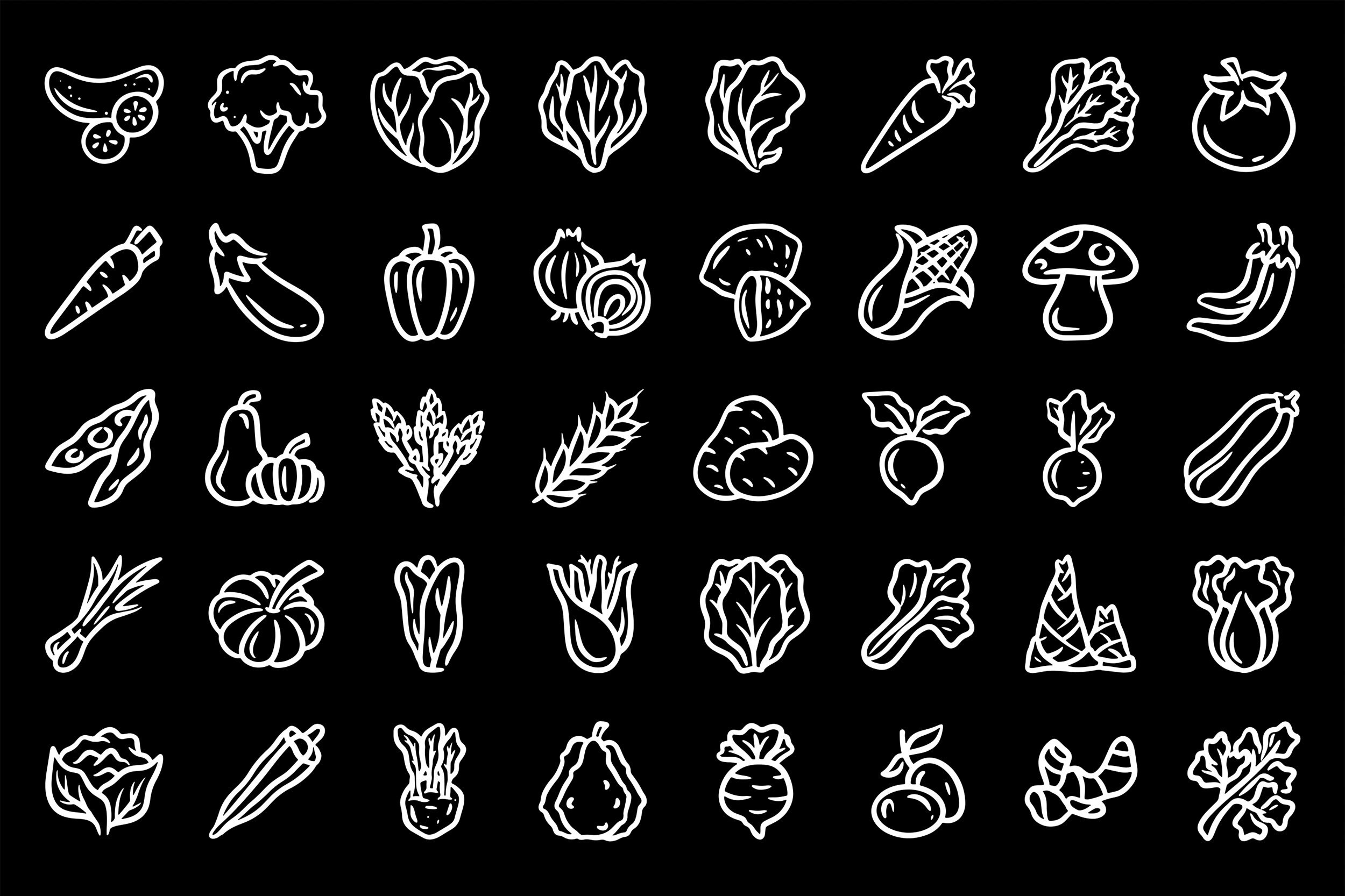 Vegetables Icon, Hand-drawn Illustration SVG, PNG - Instant Download - Etsy